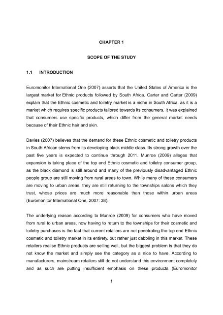 1 CHAPTER 1 SCOPE OF THE STUDY 1 1 INTRODUCTION 