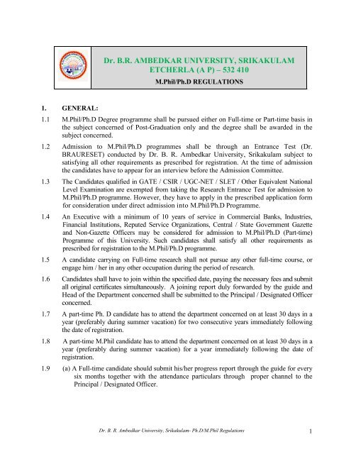 Regulations - Dr.BR Ambedkar University