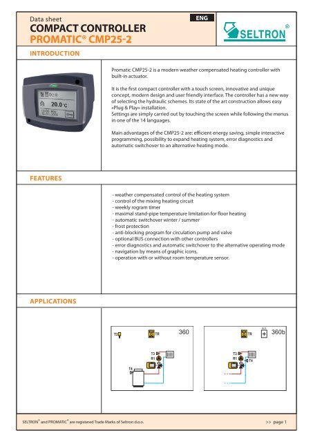 regulator ogrevanja promixÂ® amc05, amc10 ... - Seltron controllers