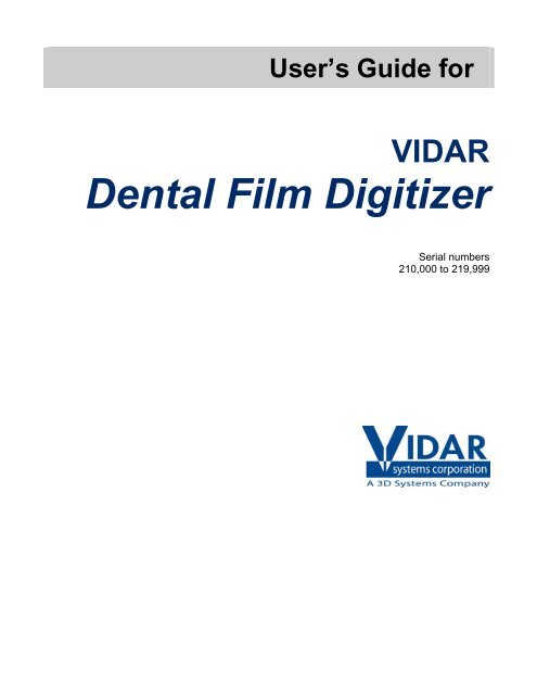 User Guide - Vidar Systems