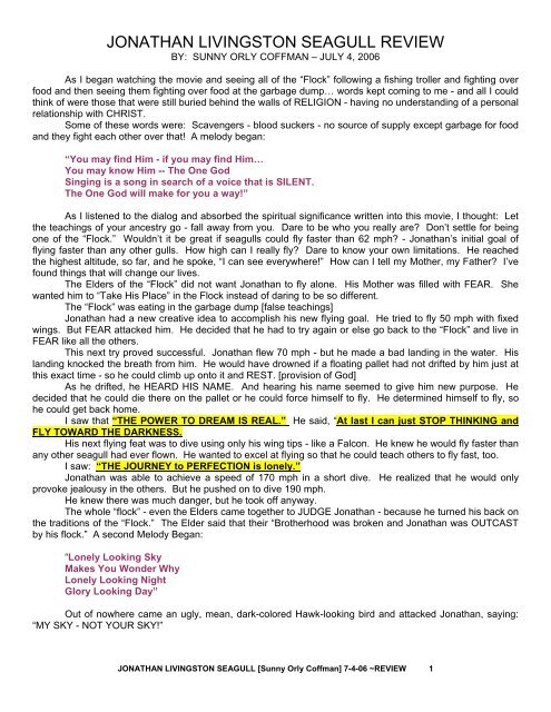 jonathan livingston seagull review - Lighthouse Library International