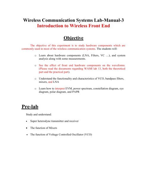 Wireless Communication Systems Lab-Manual-3 Introduction to ...