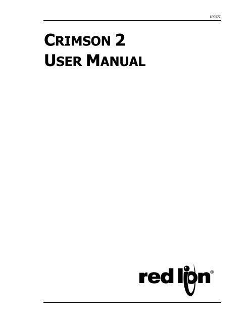 Crimson User Manual - Red Lion Controls