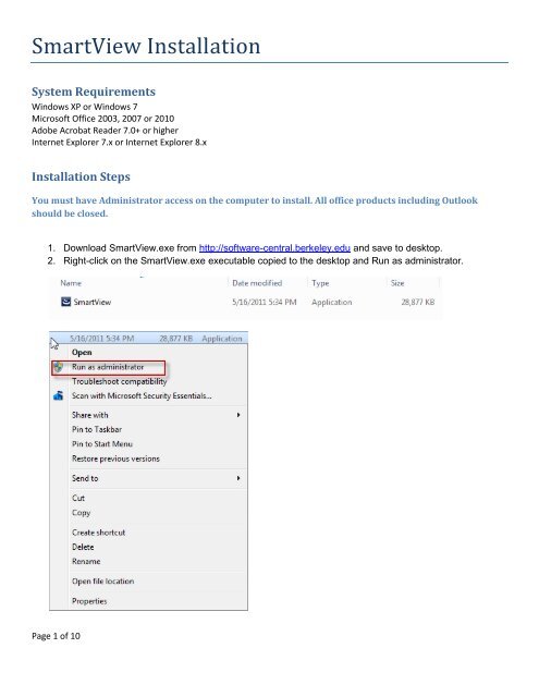 SmartView Installation