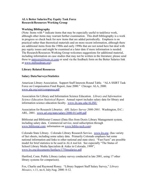 Working bibliography