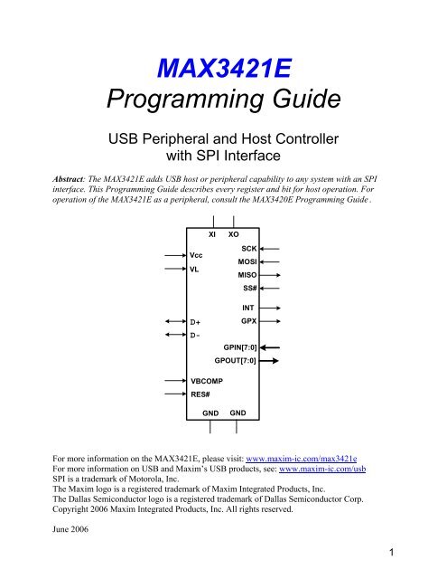 MAX3421E Programming Guide