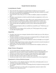 APPENDIX C - SAMPLE INTERVIEW QUESTIONS