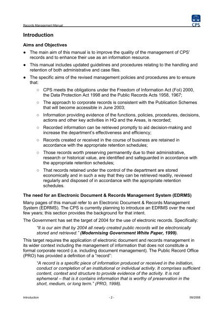 Records Management Manual PDF - Crown Prosecution Service