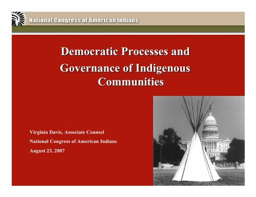 Democratic Processes and Governance of Indigenous Communities