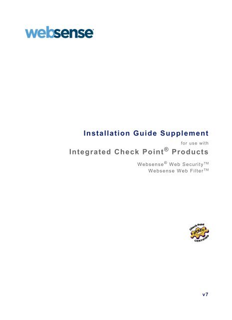 Installation Guide Supplement Integrated Check Point Products