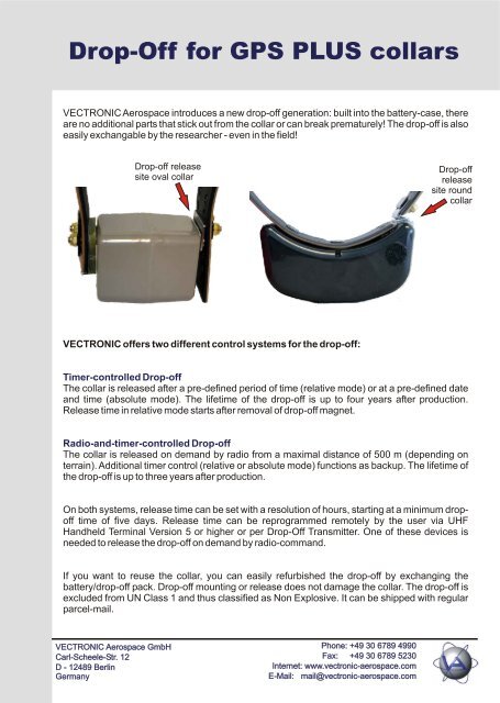 Drop-Off for GPS PLUS collars - VECTRONIC Aerospaceインデックス
