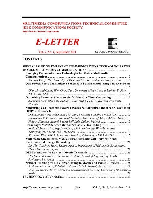 E-LETTER LETTER - IEEE Communications Society