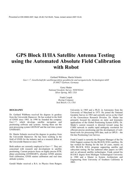 GPS Block II/IIA Satellite Antenna Testing using the ... - Geo++