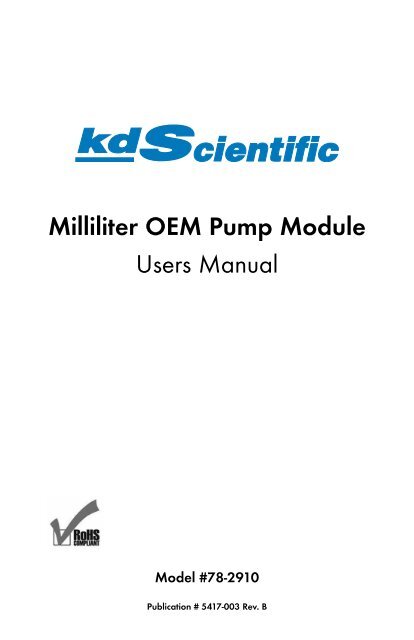 Milliliter OEM Pump Module - KD Scientific Syringe Pumps