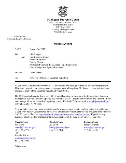 File Formats for the Submission of Electronic ... - Michigan Courts
