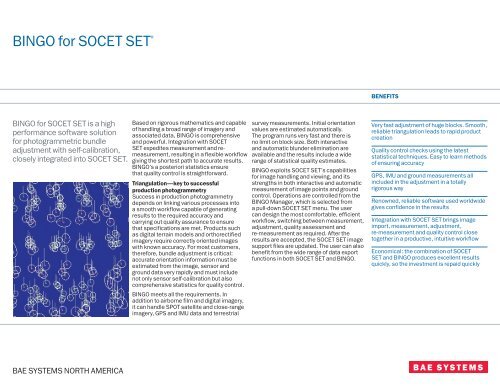 Bingo for socet set - Geospatial eXploitation Products