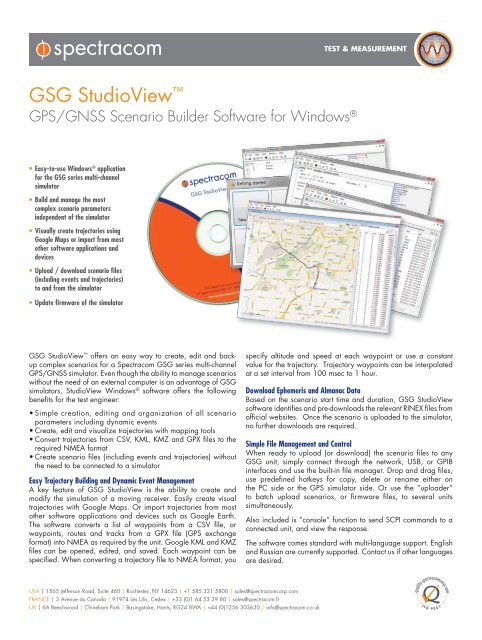 GSG StudioViewâ ¢ - Spectracom