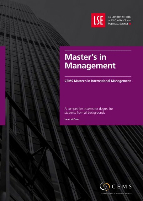 Master's in Management brochure