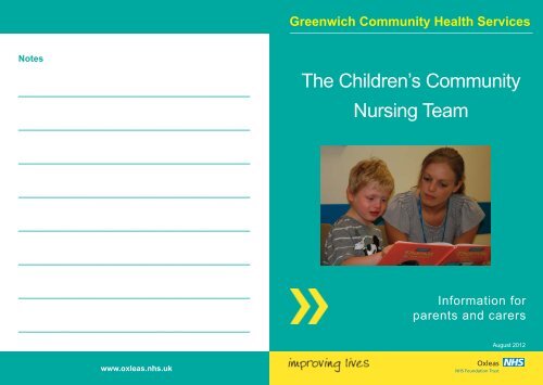 Children's Community Nursing Team leaflet - Oxleas NHS ...