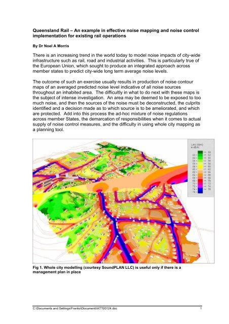 Queensland Rail â An example in effective noise mapping and ...