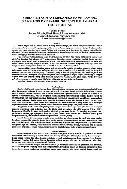 variabilitas sifat mekanika bambu ampel, bambu ori dan bambu ...