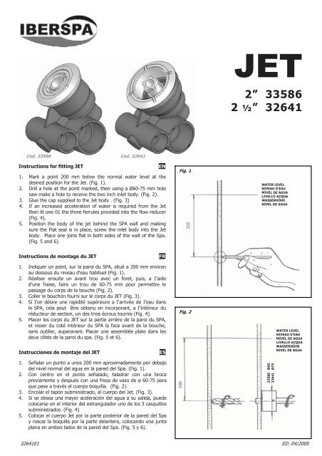 Instrucciones de montaje del JET - AstralPool