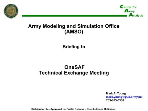AMSO - OneSAF Public Site