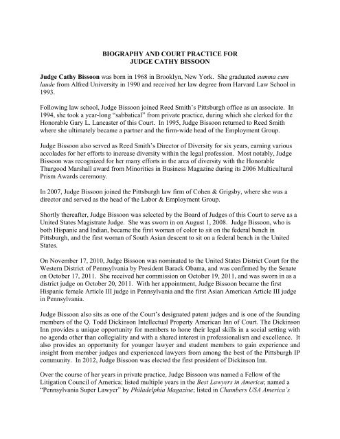 Biography - Western District of Pennsylvania