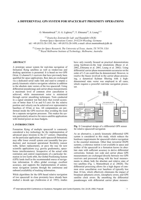 a differential gps system for spacecraft proximity operations - DLR