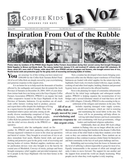 Inspiration From Out of the Rubble - Coffee Kids