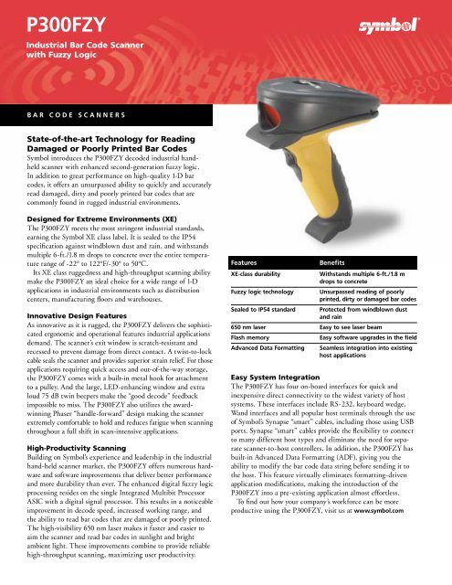 Product Specification PDF File - Barcode Scanners Minneapolis ...