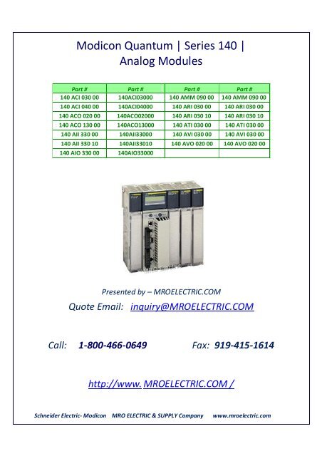 Modicon 140 ACI 030 00 PLC 140ACI03000 Analog Modules