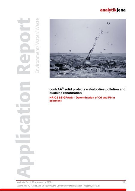 HR-CS SS GFAAS â Determination of Cd and Pb in sediment