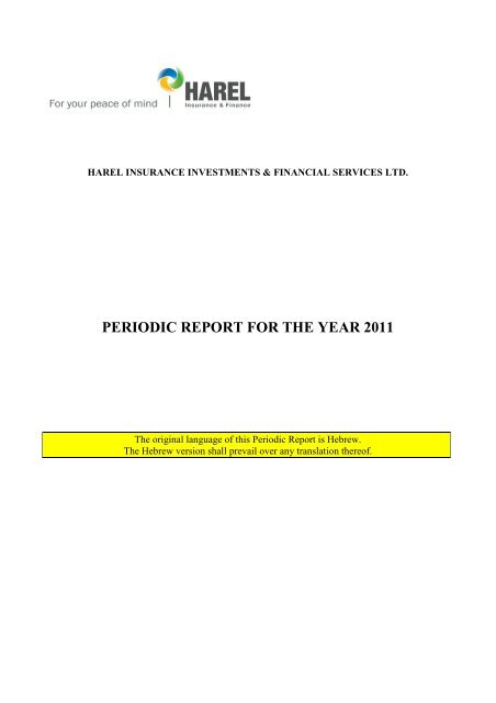 PERIODIC REPORT FOR THE YEAR 2011 - Thecorporatelibrary.net