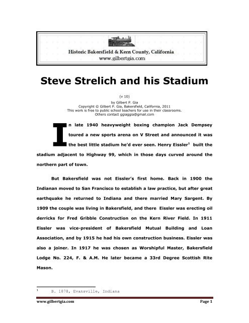 Steve Strelich and his Stadium - Gilbertgia.com