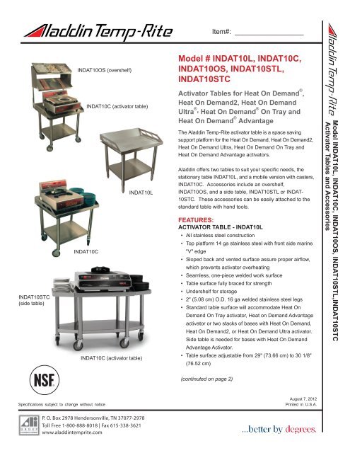 View - Aladdin Temp-Rite