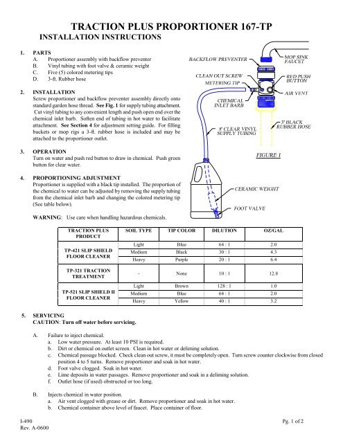TRACTION PLUS PROPORTIONER 167-TP