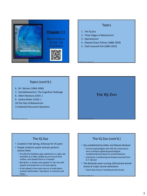 THE IQ ZOO The IQ Zoo The IQ Zoo (cont'd.)