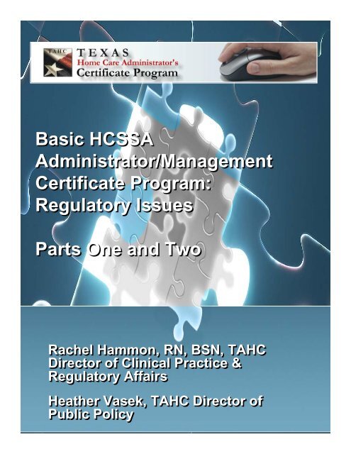 Basic HCSSA Administrator/Management - Home Care Information ...