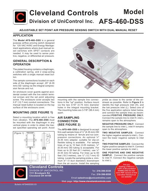 Cleveland Control AFS-460-DSS Eng - SES Combustion AB