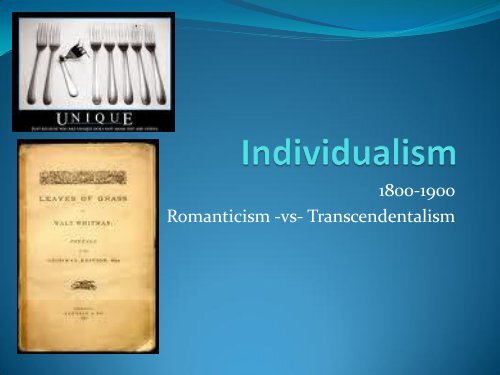 Romanticism Individualism