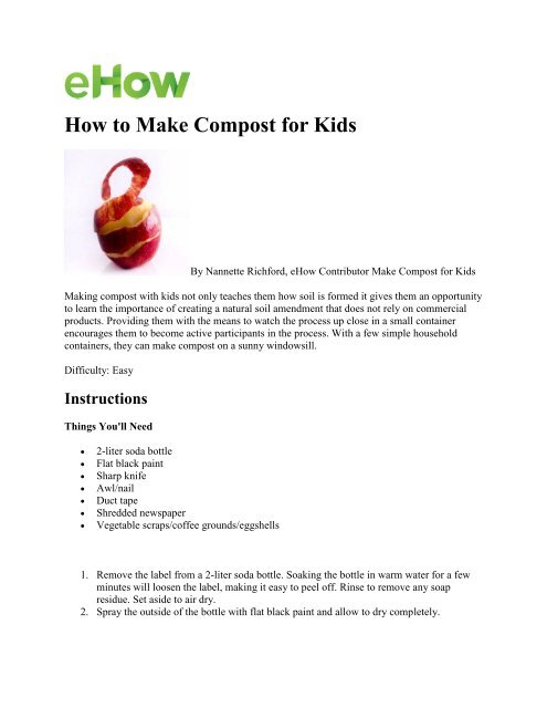 How to Make Compost for Kids