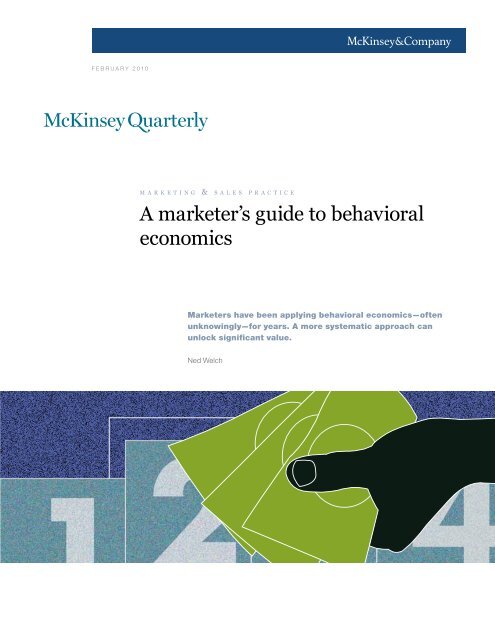 Marketing Behavior - A marketer's guide to behavioral economics