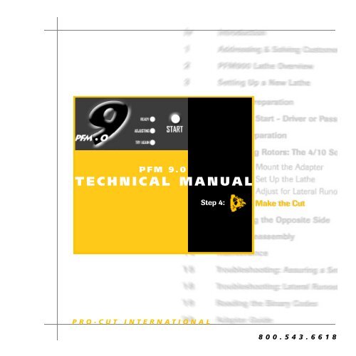 TECHNICAL MANUAL - Pro-Cut USA On-Car Brake Lathes