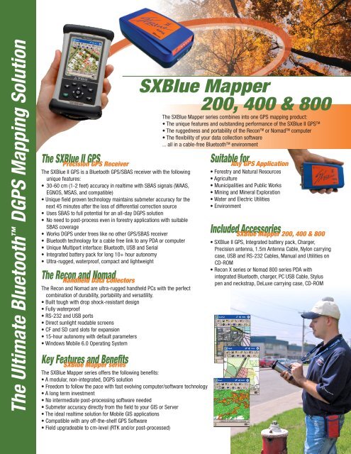 The Ultimate Bluetooth DGPS Mapping Solution - SXBlue GPS Series