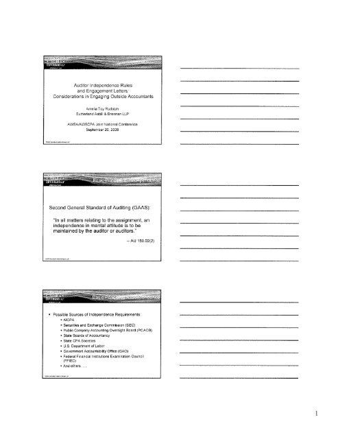 Auditor Independence Rules and Engagement Letters