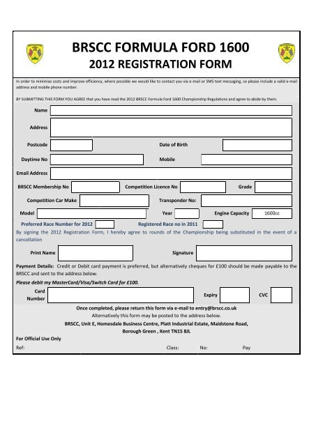 brscc formula ford 1600 2012 registration form