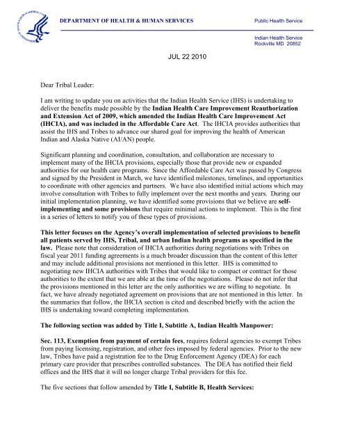 Dear Tribal Leader Letter