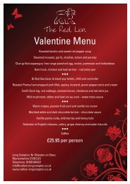 Spring Menu - The Red Lion, Long Compton