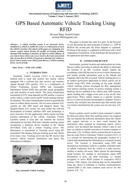Gps Based Automatic Vehicle Tracking Using Rfid Ijeit